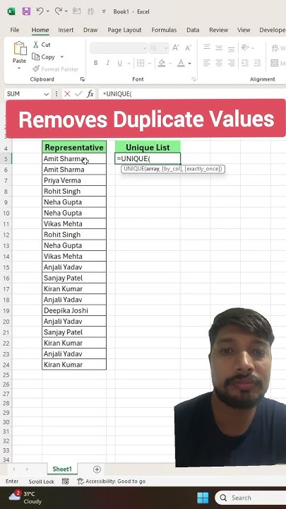 Removed the duplicate value || Yogesh Rao || #excel #exceltips #exceltutorial #exceltricks - YouTube