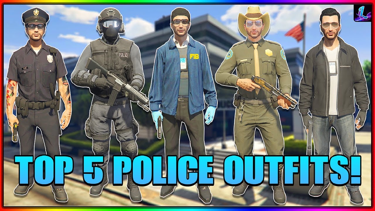 GTA 5 ONLINE TOP 5 POLICE OUTFITS! (Cop Outfit, NOOSE Outfit, FIB / IAA ...
