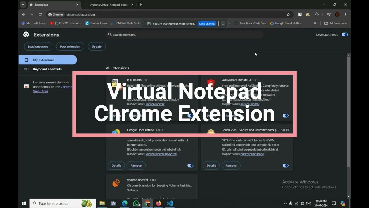 I Made Virtual Notepad Chrome Extension | Html | Css | Javascript | Vivek Sharma - YouTube