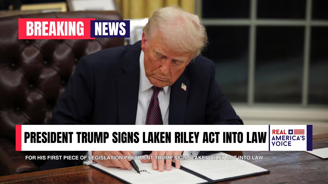 PRESIDENT TRUMP SIGNS THE LAKEN RILEY ACT INTO LAW - YouTube