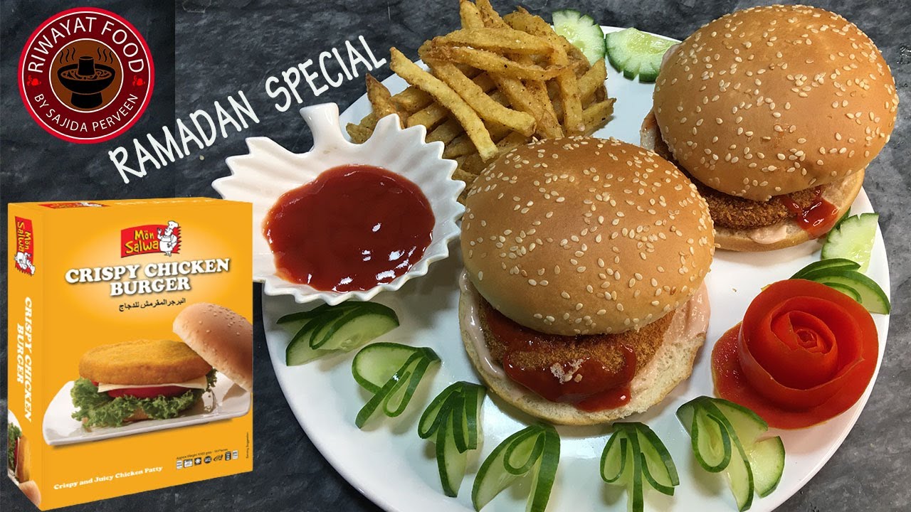 Mon Salwa Crispy Chicken Burger | Tasty Crispy Chicken Burger, Burger ...