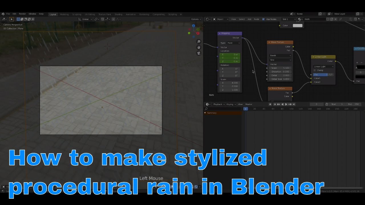How to make stylized procedural rain in Blender 2.8, 2.9+ - YouTube