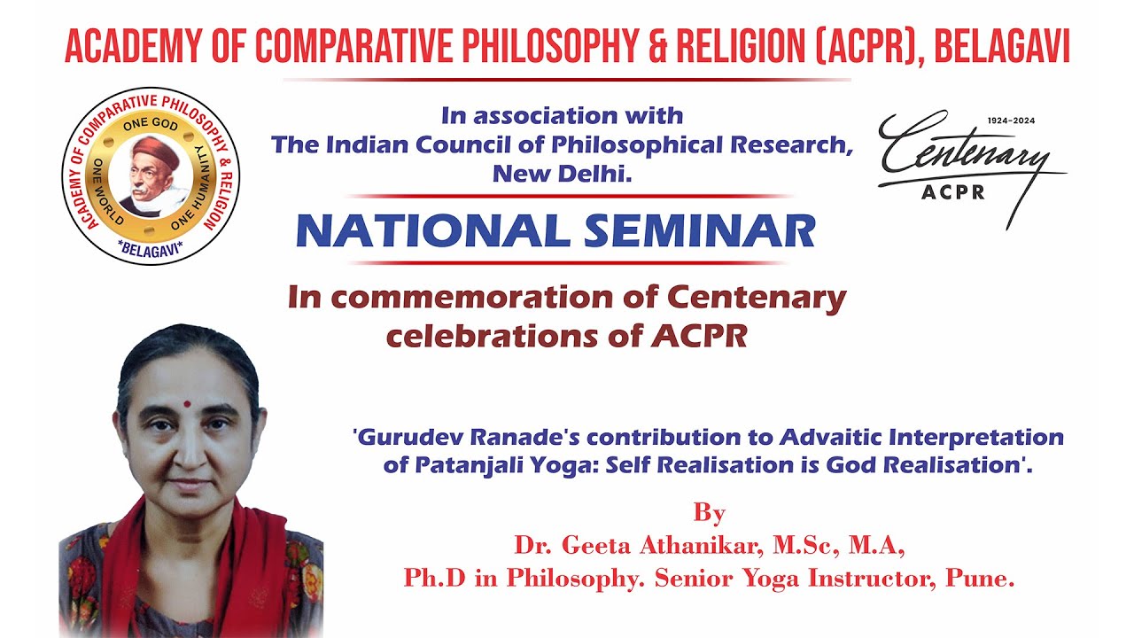 "Gurudev Ranade's Contribution to Advaitic Interpretation of Patanjali ...