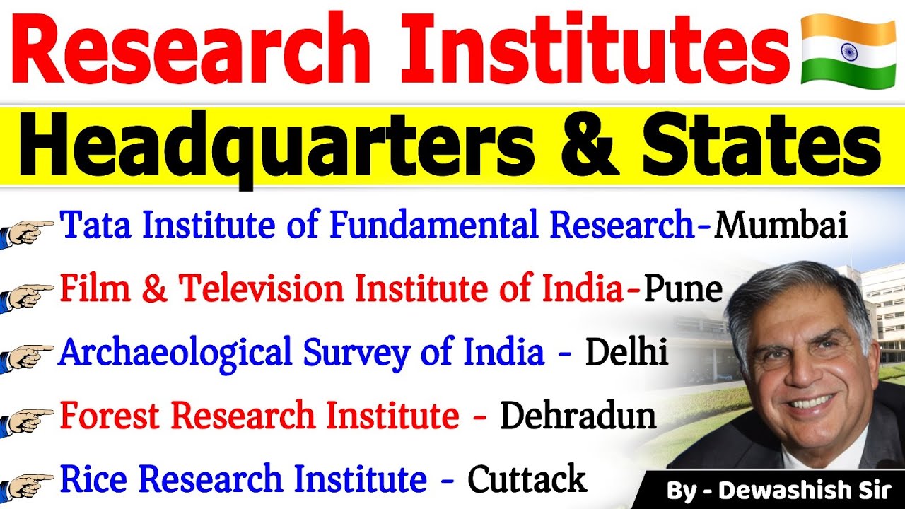 Research Institutes in India | भारत के प्रमुख शोध संस्थान | Indian ...