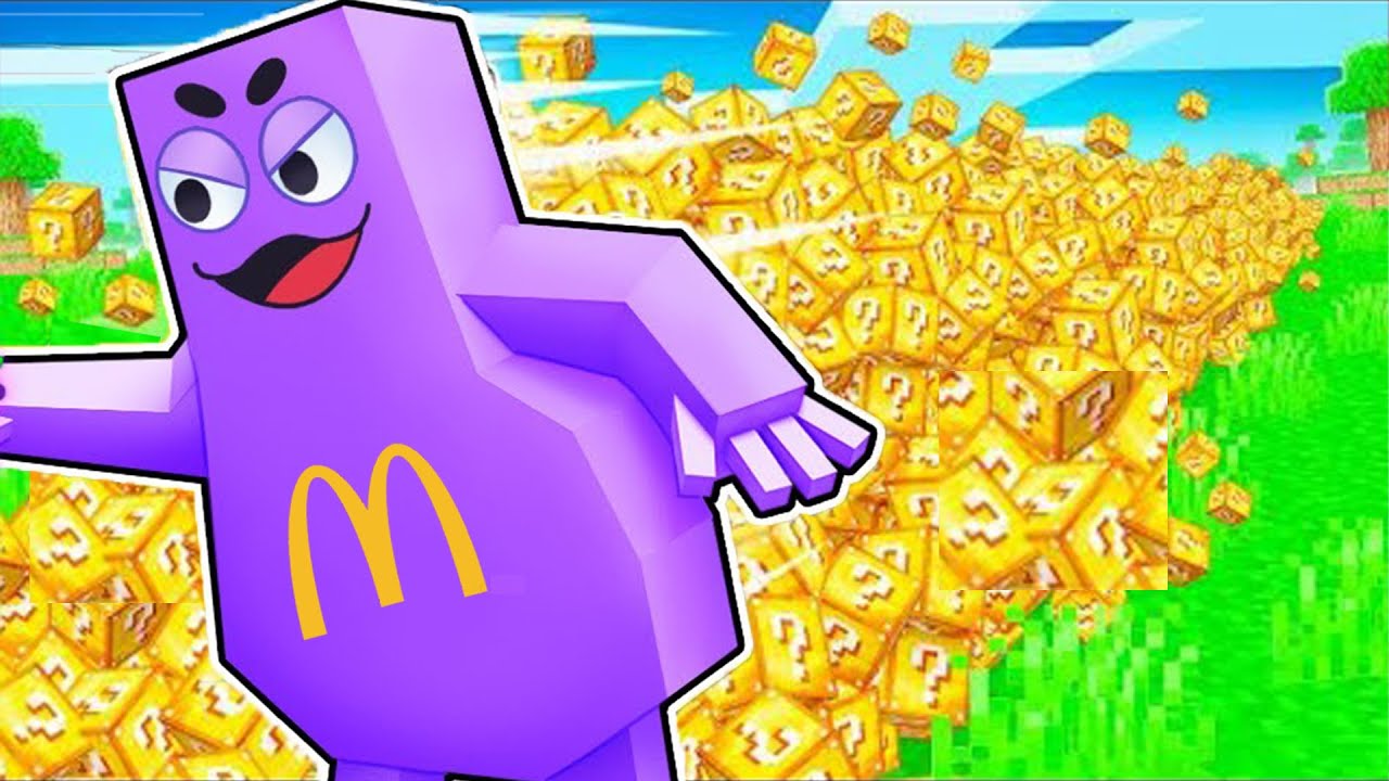 das GRUSELIGE GRIMACE Lucky Block Race in Minecraft - YouTube