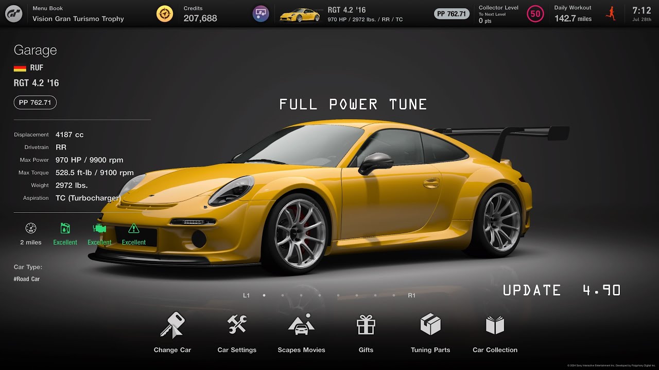 [Gran Turismo 7] RUF RGT 4 2'16 full power tune - YouTube