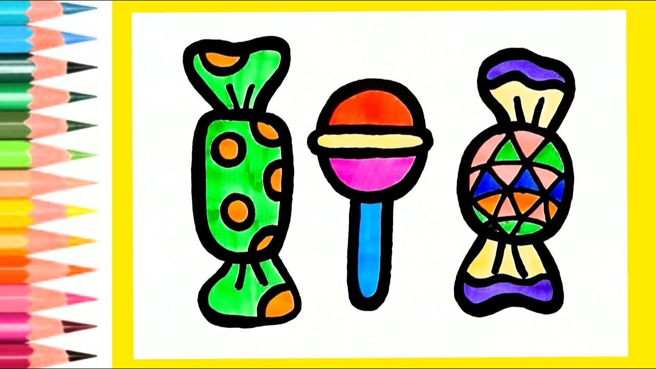 How to Draw Sweets for Kids - YouTube