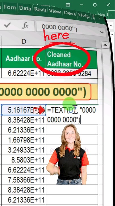 Super Data Cleaning Trick 😎 | Clean Aadhaar Number in Excel 💯 #exceltips #tutorial #shortvideo ...