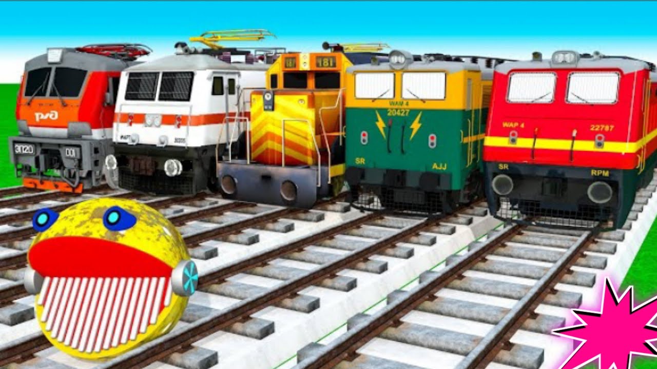 【踏切アニメ】 あぶない電車 TRAIN PACMAN VS 5 TRAIN Crossing (DesiBoii 72) - YouTube