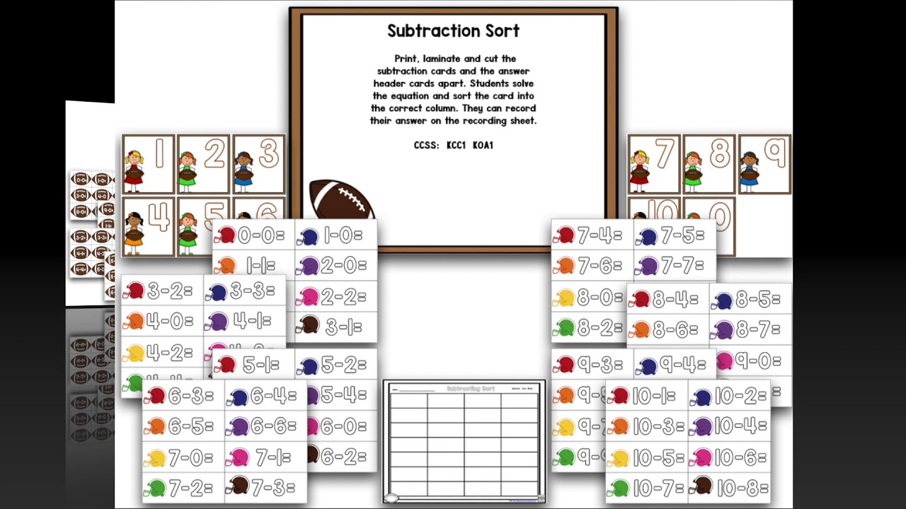 Football Math & Literacy Centers - YouTube