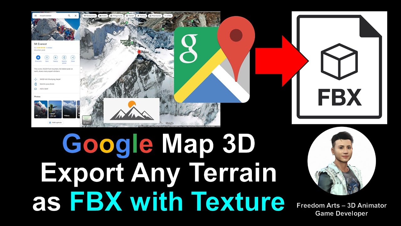 Google Map 3D Terrain To FBX With Embed Material Texture Full google-map-3d-terrain-to-fbx-with-embed-material-texture-full