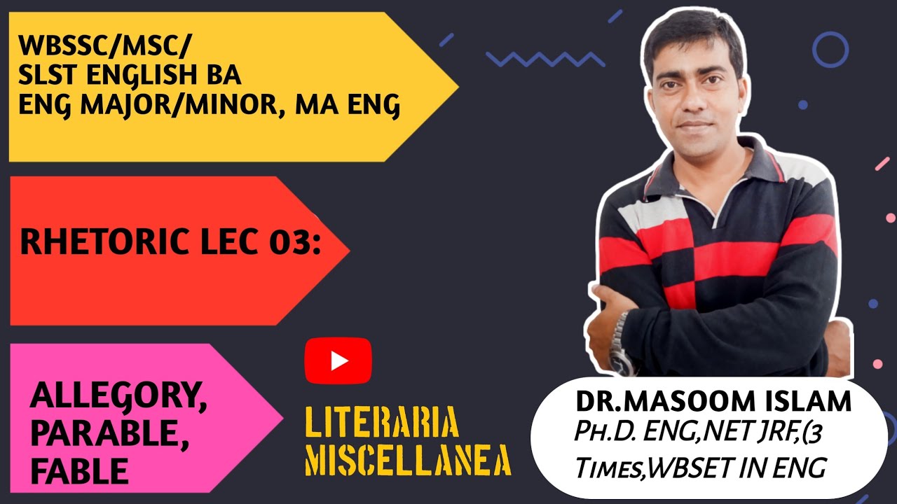 Rhetoric| Figures based on Similarity| Allegory, Parable, Fable - YouTube