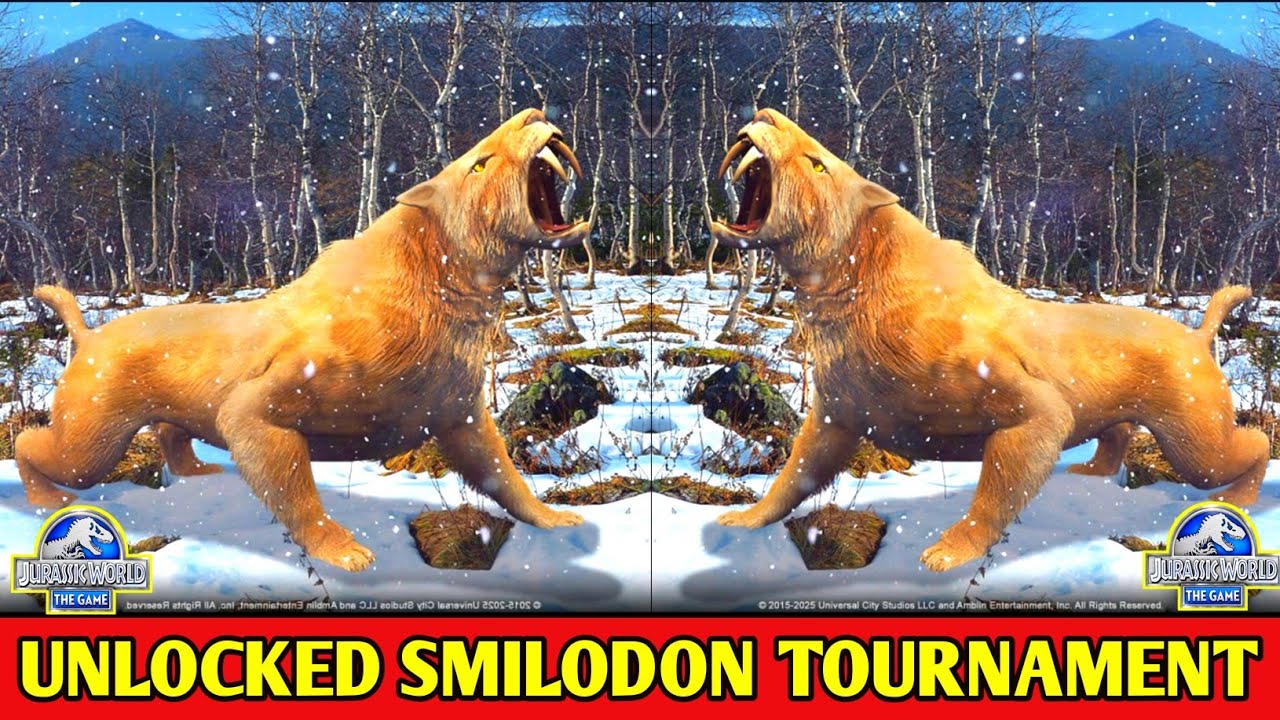 UNLOCKED SMILODON TOURNAMENT | JURASSIC WORLD THE GAME - YouTube