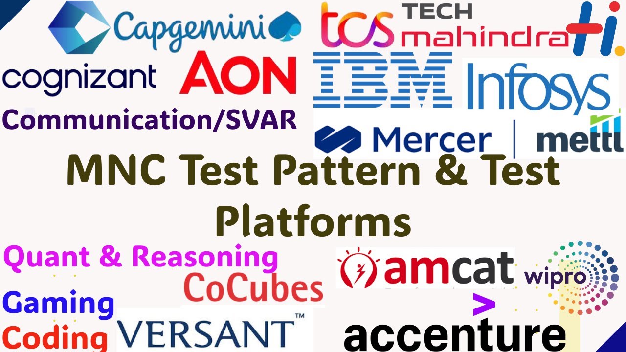 MNC's Test Pattern & Test Platforms - As on Date - Oct 2024 - YouTube