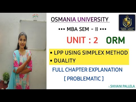 LPP USING SIMPLEX METHOD || DUALITY || ORM || UNIT : 2||PROBLEMATIC EXPLAINATION ...