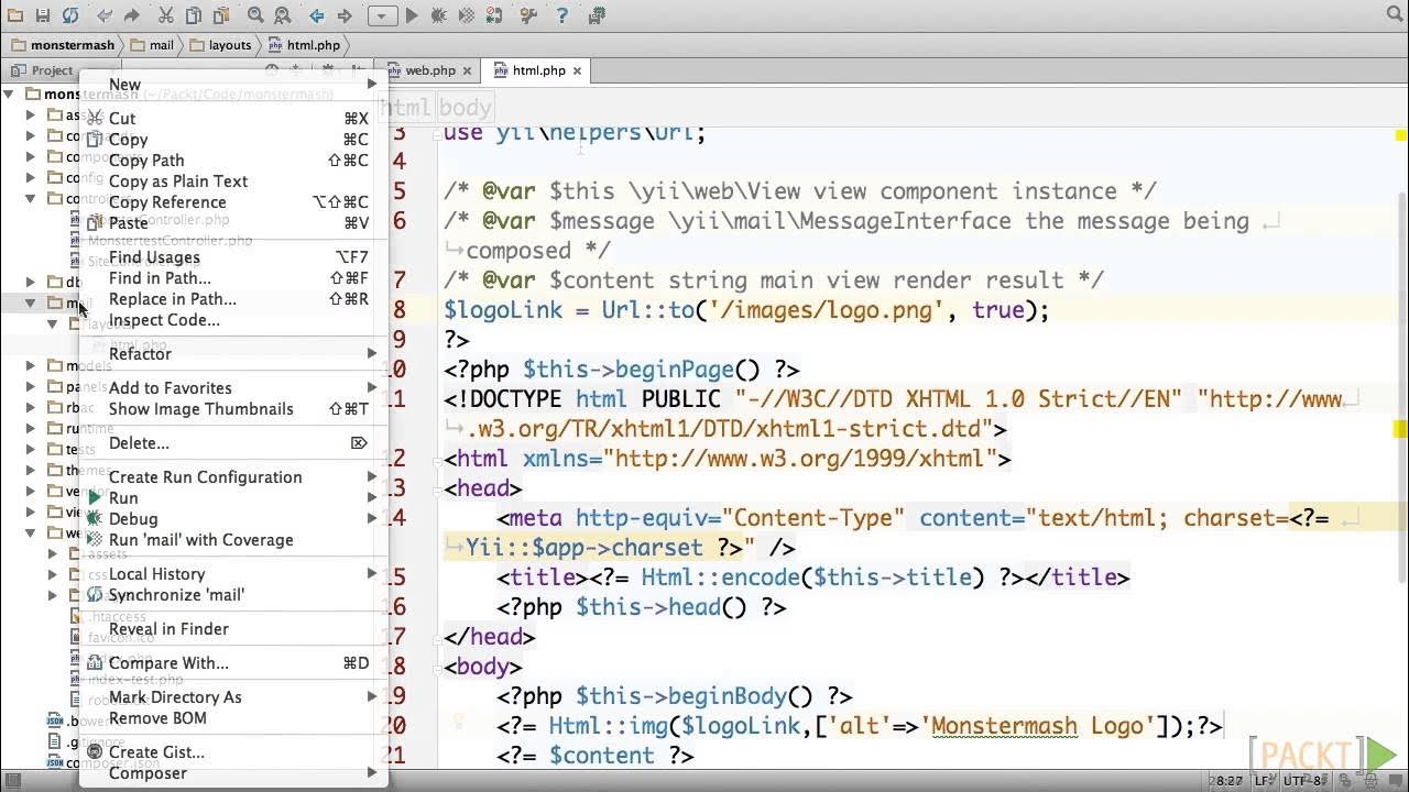 Learning Yii 2: Sending E-mails Using Swiftmailer | packtpub.com - YouTube