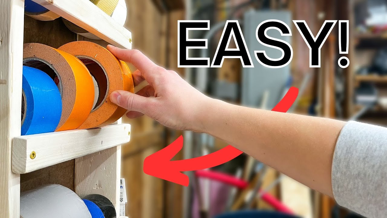 Organize Your Workshop With This DIY Tape Rack! - YouTube
