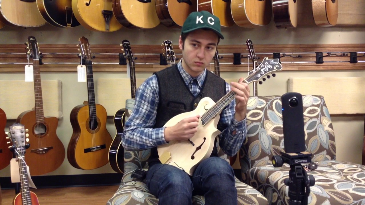 Kansas State Mandolin Champion Julian Davis tries out his new Franzke F ...