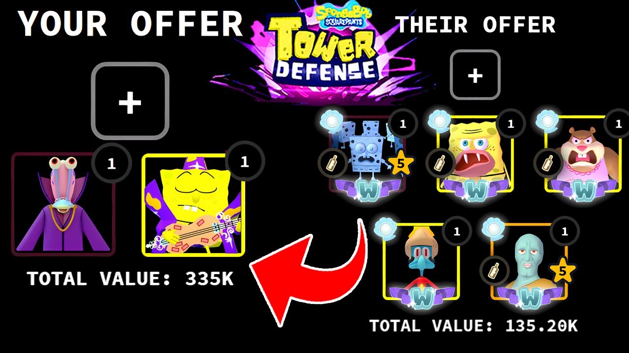 SPONGEBOB TOWER DEFENSE! VEJA OS NOVOS VALORES DAS UNIDADES NO TRADE ...