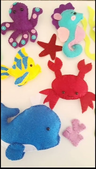 Sea Animals plush set Marine Figures Felt Sea Creatures Toys for ...