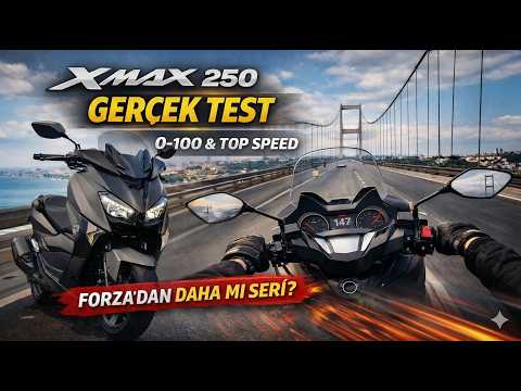 Yamaha XMAX 250 0-100 ve Son Hız Testi | Forza’dan Daha mı Seri? İstanbul Motovlog