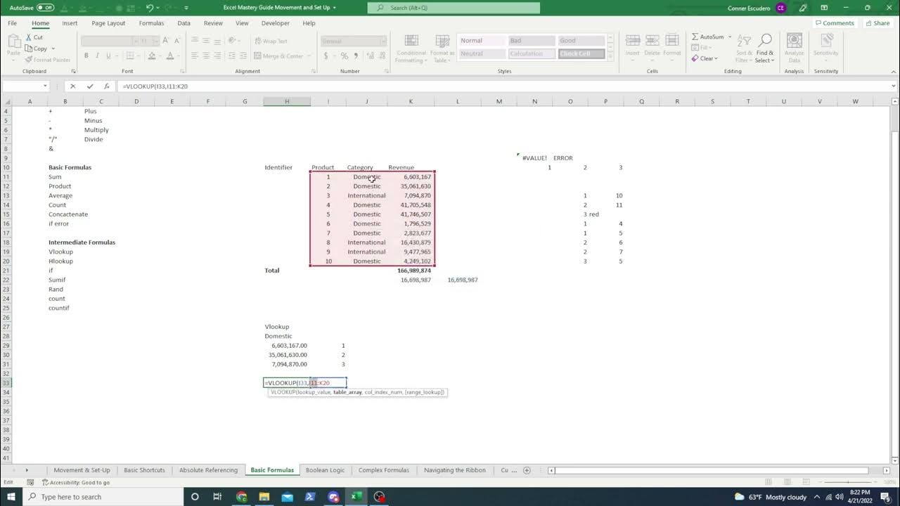 How to Master Excel - Basic Formulas - YouTube