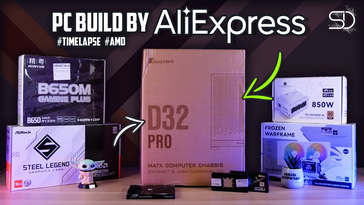 PC BUILD AMD BY ALIEXPRESS - JONSBO D32 PRO (TIME LAPSE) - YouTube