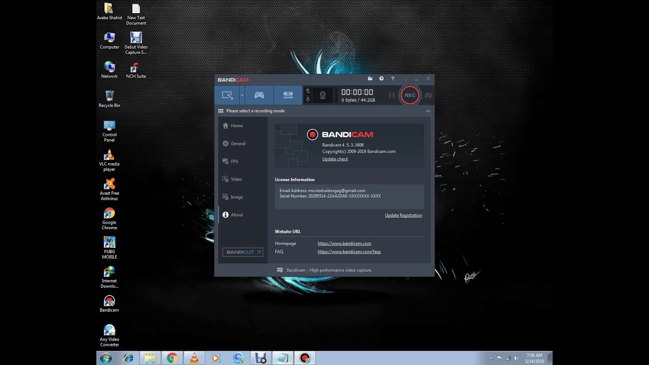 How to Register Bandicam Free For Life Time - YouTube
