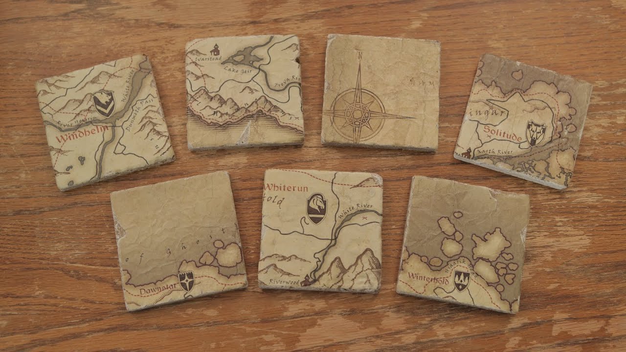 Skyrim Drink Coasters! SWORDS & STITCHES [DIY] w/ Jesse Cox - YouTube