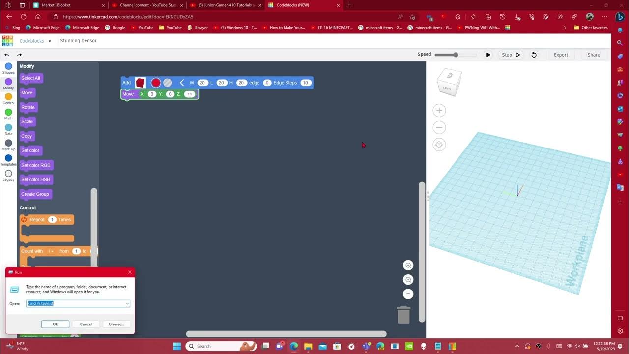 How To Create And Move Objects In Tinkercad Codeblocks Youtube