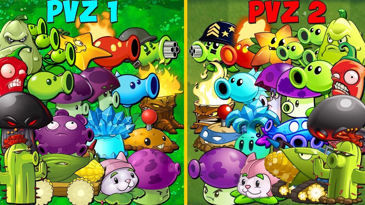 Random All Plants in PVZ 1 vs PVZ 2 - Which Version Will WIn? - YouTube