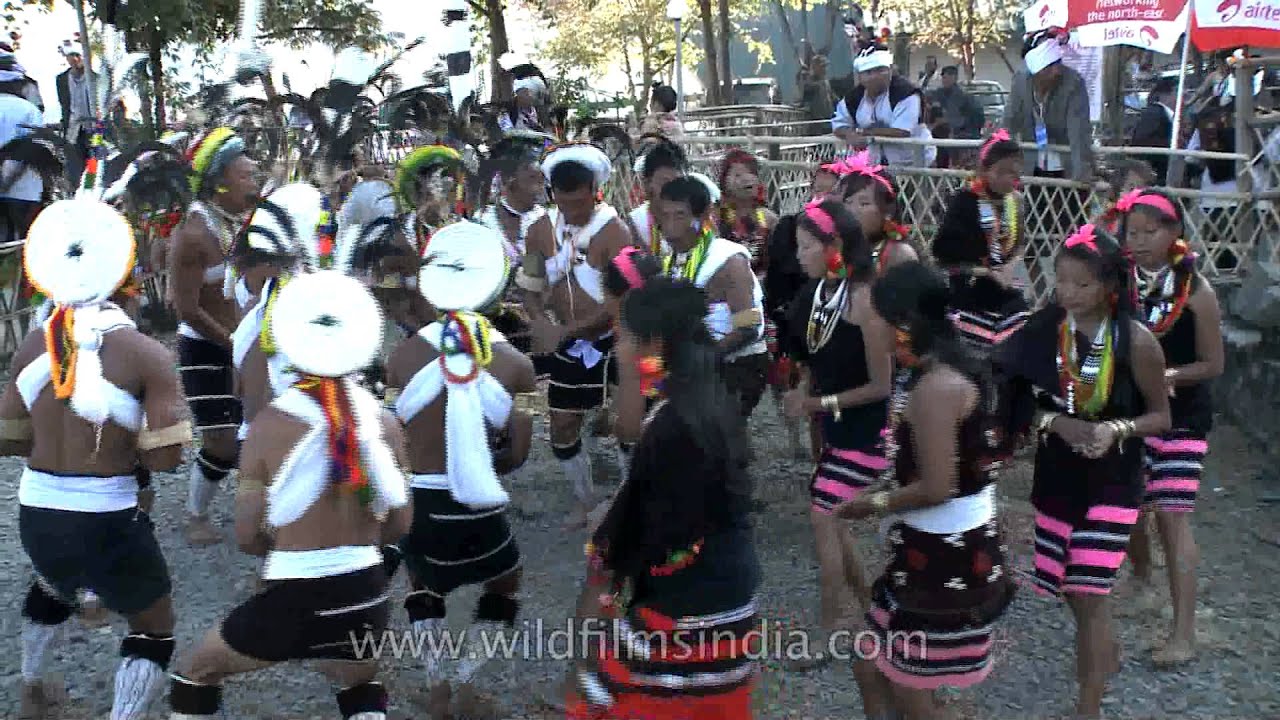 Men and women of Zeliang Naga tribes perform folk song and dance - YouTube