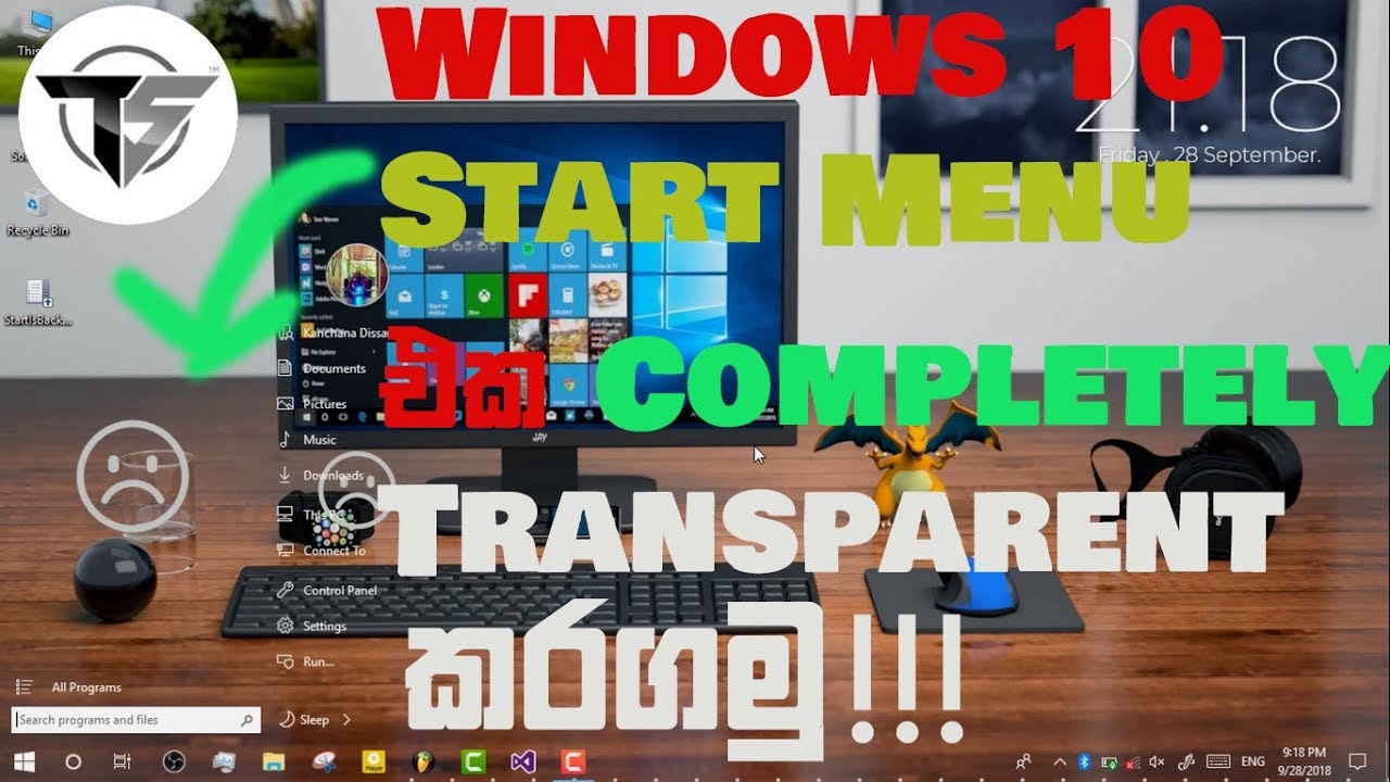 How to Completely Transparent Your Windows 10 Start Menu - Sinhala🇱🇰 ...