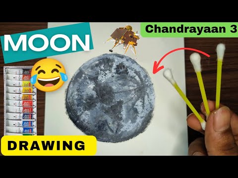 Crazy Moon Drawing in 5 Minutes 😅|chandrayaan 3 |Drawing|Painting|# ...