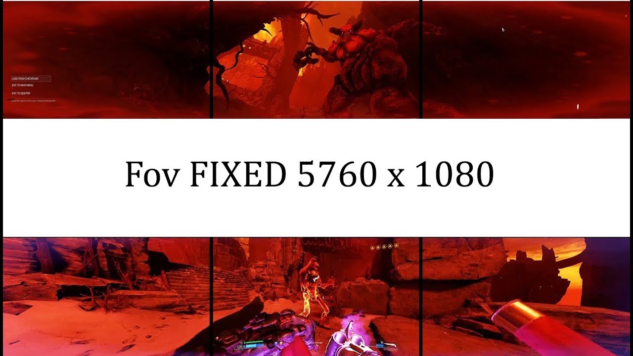 DOOM - Ultra-Violence *FOV fixed* triple screen walkthrough #3 3 x ...