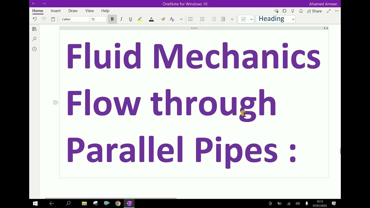 Fluid Mechanics : - ( Flow through Parallel Pipes ) - 173. - YouTube