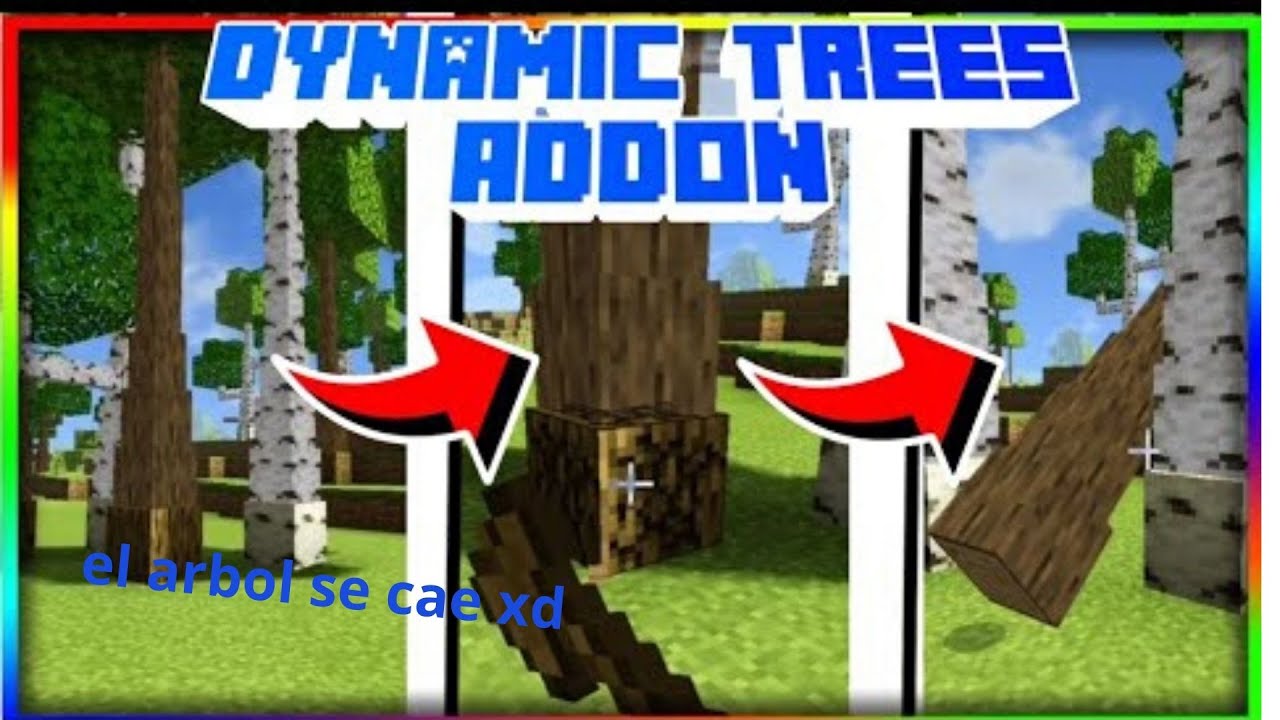 MOD de arboles que se caen para MINECRAFT PE 1.16 / Dynamic trees - YouTube
