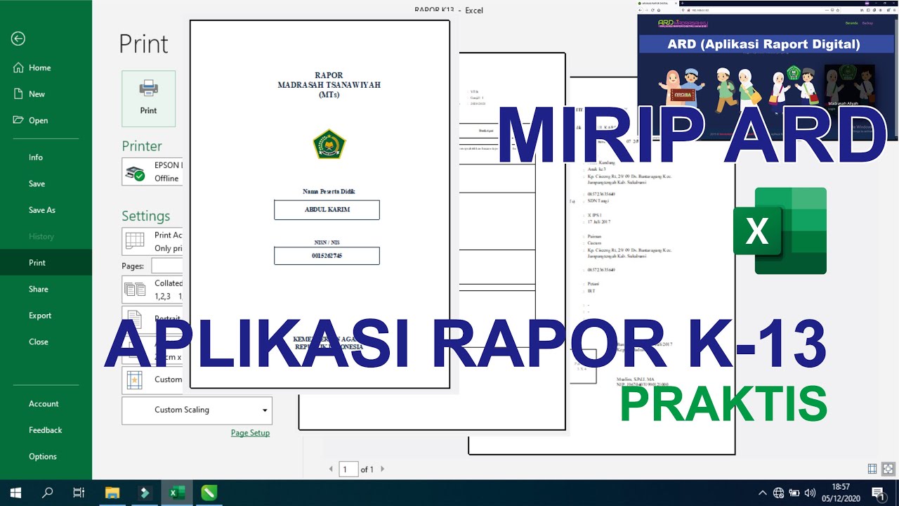 Aplikasi Rapor K13 Berbasis Excel - YouTube