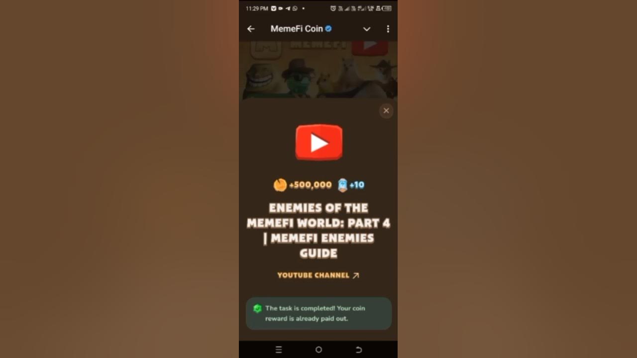 Enemies of the MemeFi World: Part 4 | MemeFi Enemies Guide | Memefi YouTube Video code | memefi ...