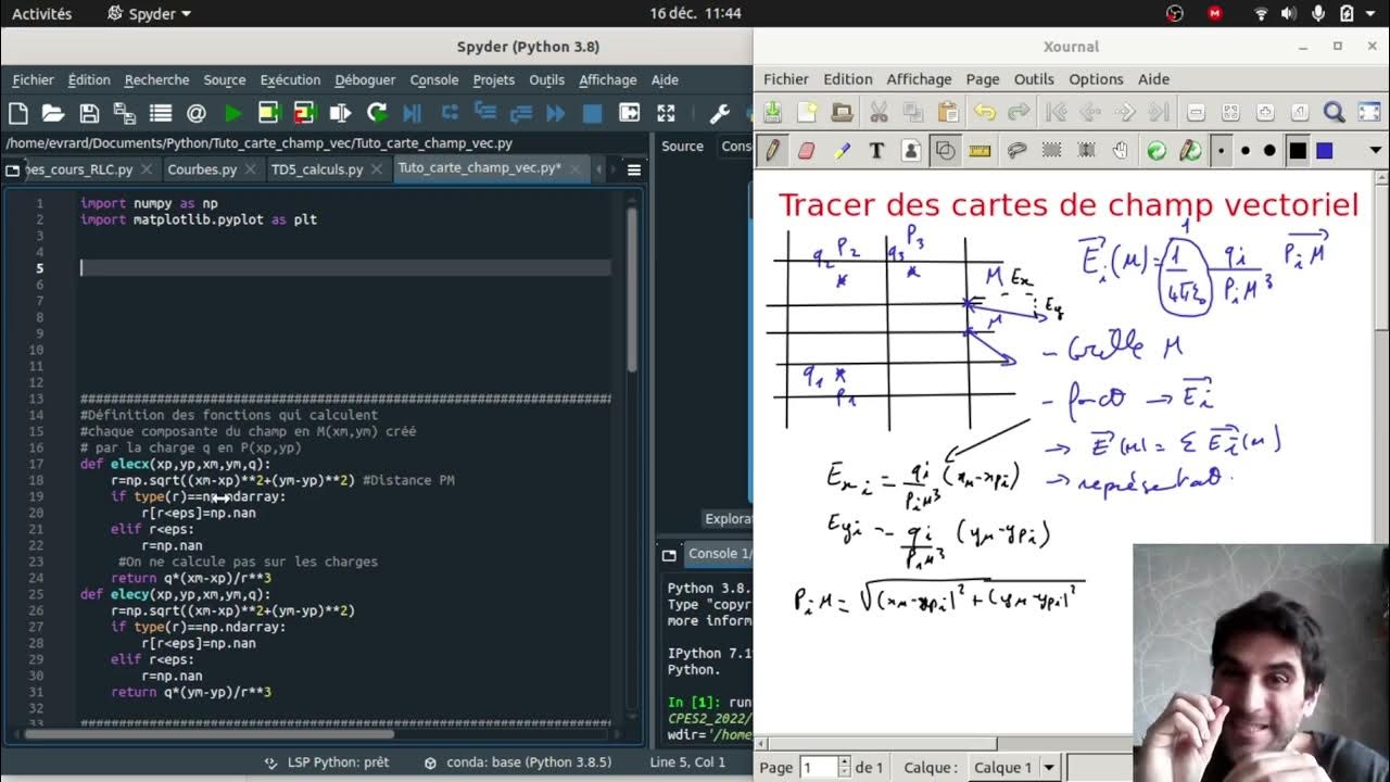 Tuto : Tracer une carte de champ vectoriel 2D avec Python (Bac à Bac+2 ...