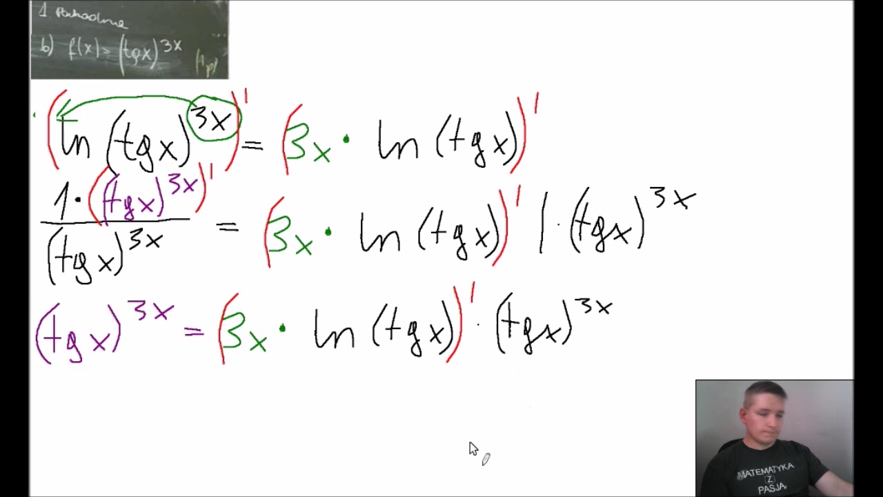 Pochodna funkcji złożonej zadanie 2 - YouTube
