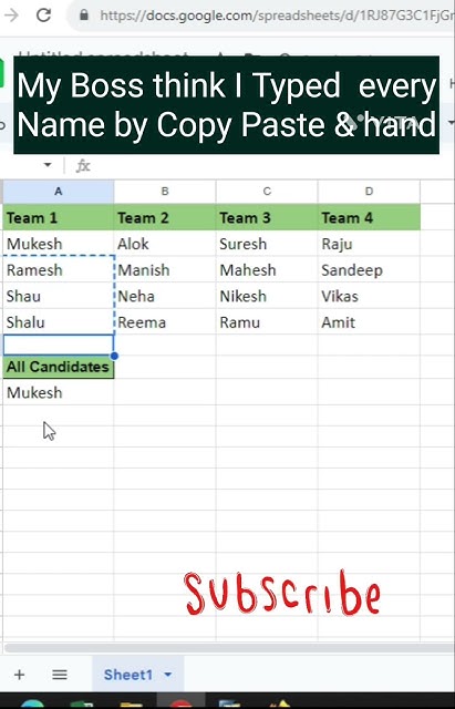 How to use FLATTEN Function in Google Sheet #excel #excelfunction - YouTube