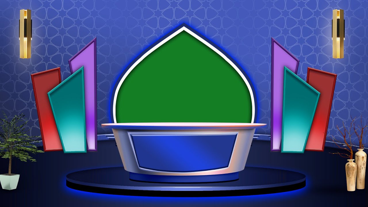 Islamic Virtual Studio Green Screen with Desk, Croma Studio, Best ...