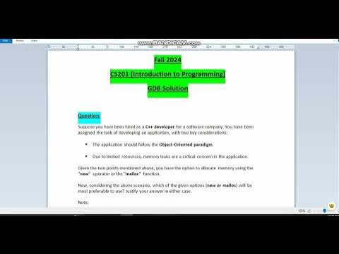CS201 GDB Solution 2024 | CS201 Correct GDB Solution | CS201-Introduction to Programming - YouTube