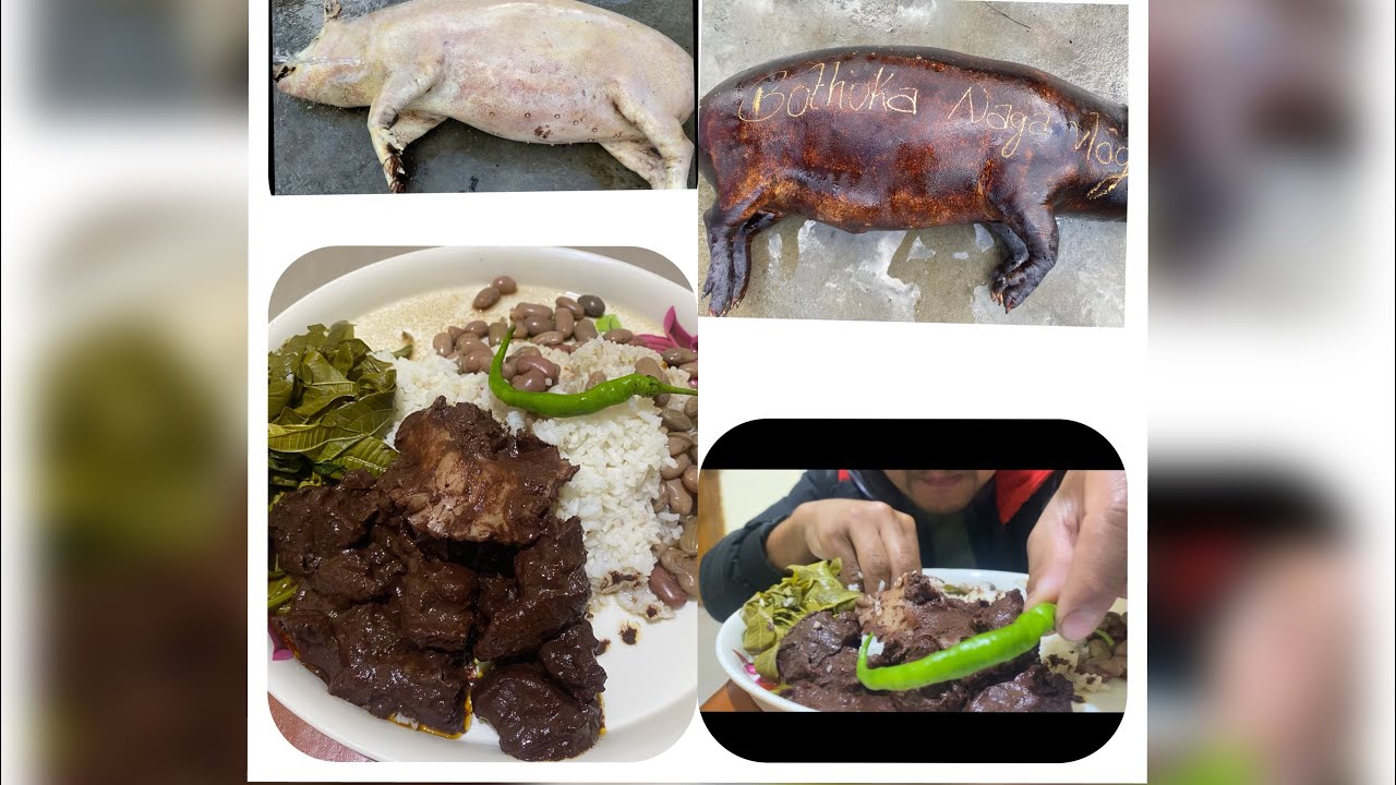 Whole pig butchered and dressed/Cooked in Sumi Naga style &Eat. - YouTube