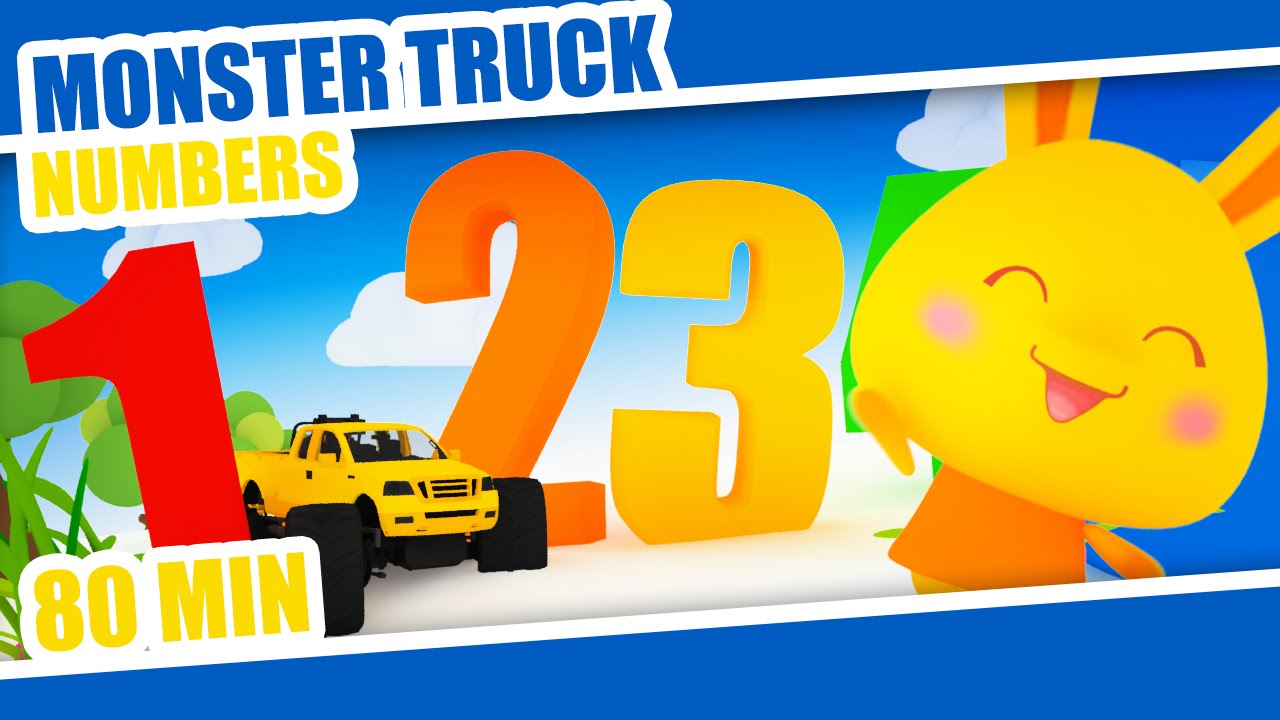 Learn Numbers | Monster Truck | 123 Number Song | Numbers 3D Video for ...