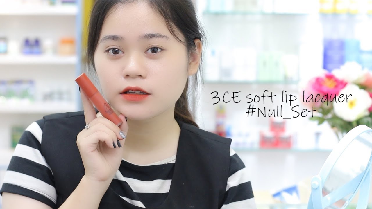 SWATCH SON 3CE SOFT LIP MÀU NULL SET LACQUER LÊN MÔI SIÊU ĐẸP - YouTube