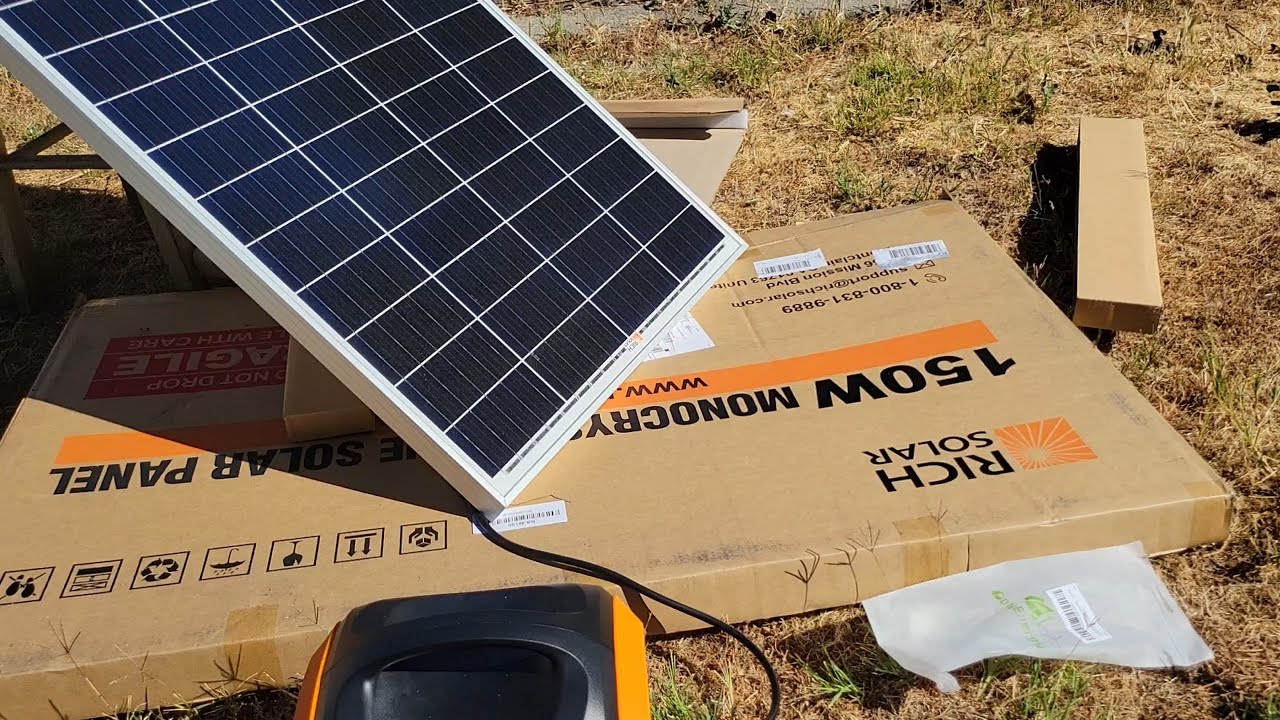 Rich Solar 150w Solar Panel Producing power throughout day - YouTube