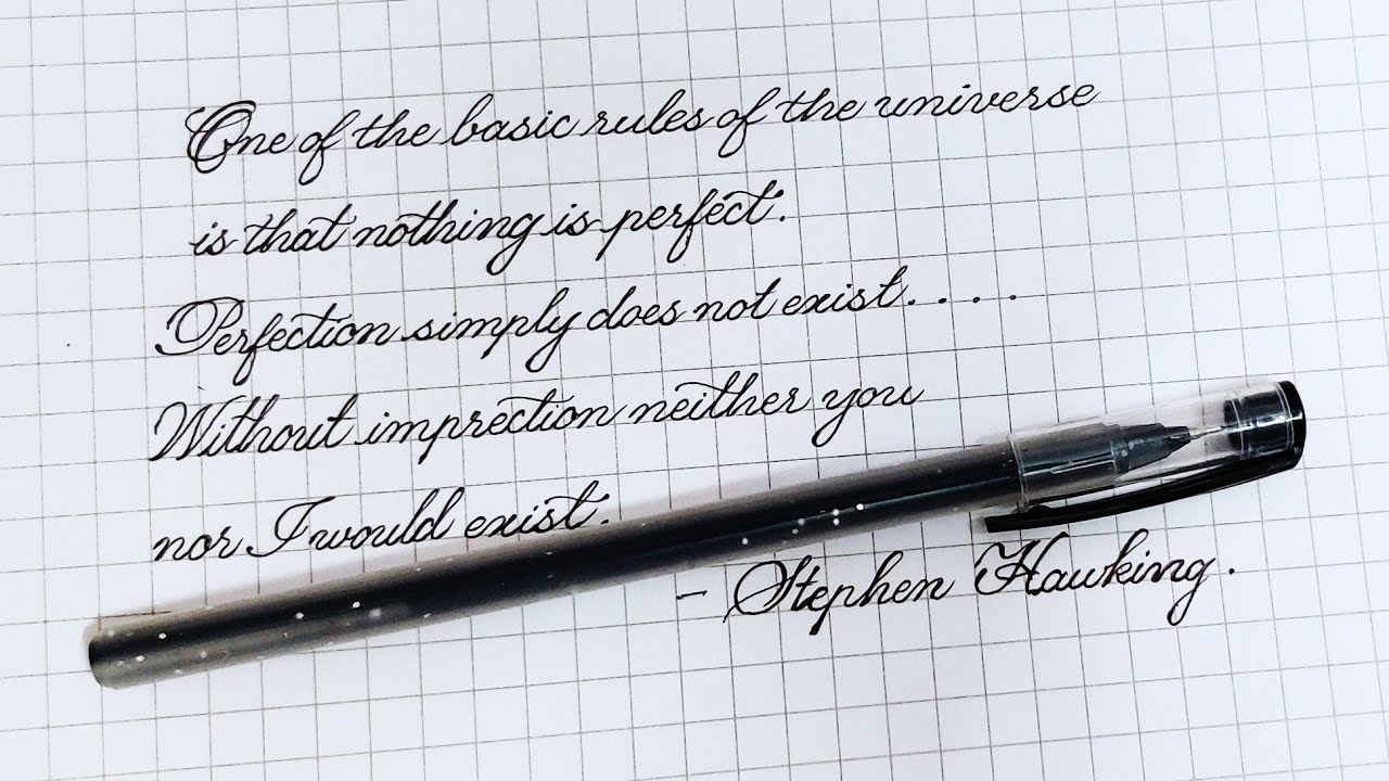 Cursive Handwriting with ball pen||Paul's Calligraphy||Stephen Hawking ...