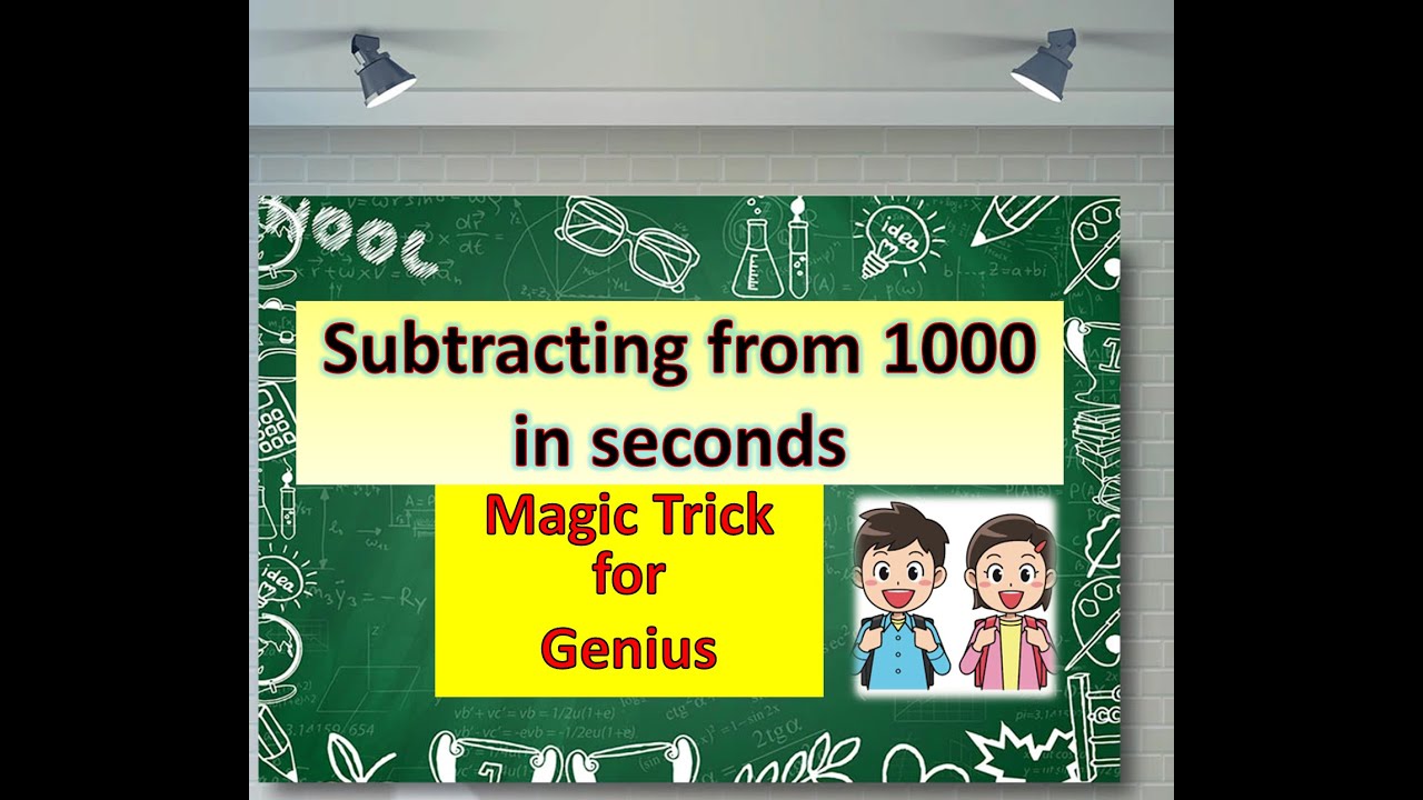 Subtracting from 1000 ....in seconds very easy method - YouTube